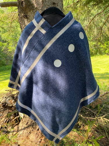 Reflective Walking Poncho (Platinum on Denim) | Website
