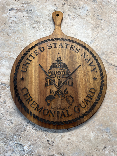 US Navy Ceremonial Guard - 12" Round Paddle Board | JeffWhitakerWoodwork