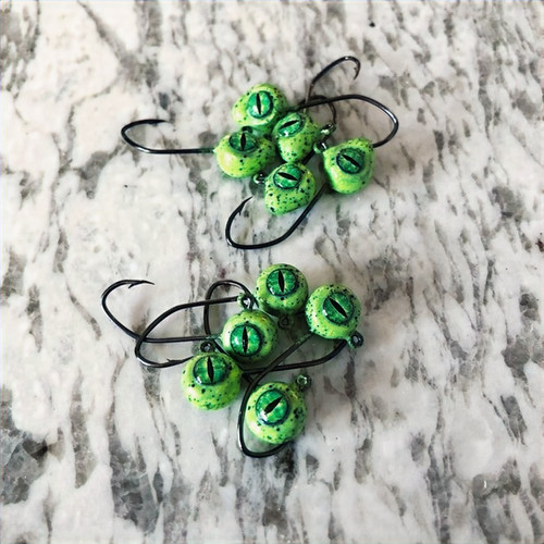 PEPPER CHARTREUSE Lizard (5 pack) | Chase25 Crappie Jigs