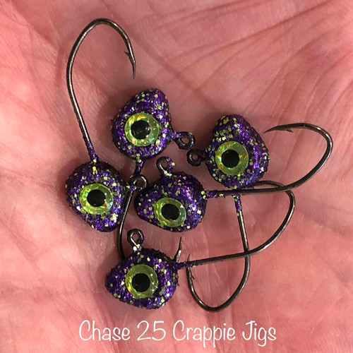 DD PURPLE CHARTREUSE (5 pack) | Chase25 Crappie Jigs