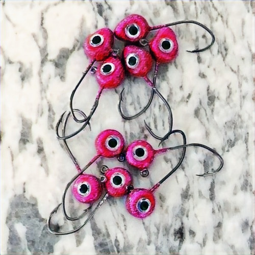DISCO CANDY PINK Silver Dot (5 pack) | Chase25 Crappie Jigs