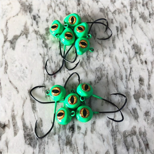 BRIGHT GREEN Lizard (5 pack) | Chase25 Crappie Jigs