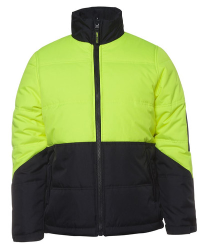 Hi-Vis Puffer Jacket - Lime/Navy | workwearsupplyco