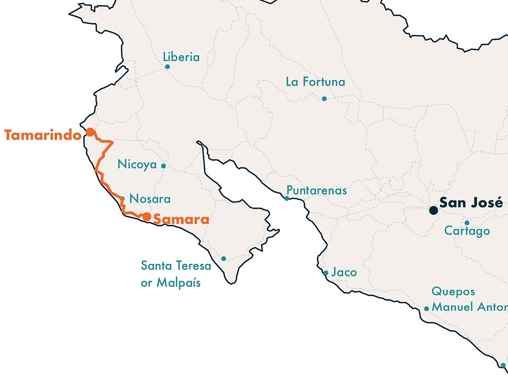 How to get to Tamarindo from Samara, Costa Rica?