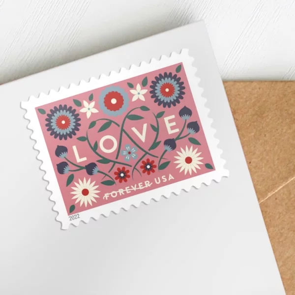 100 USPS BLUE/PINK LOVE FOREVER POSTAGE STAMPS | WWW.SHOPUSSTAMPS.COM