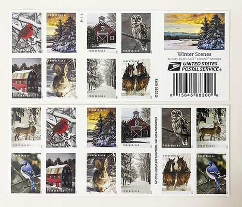 100 USPS WINTER SCENES FOREVER POSTAGE STAMPS | WWW.SHOPUSSTAMPS.COM