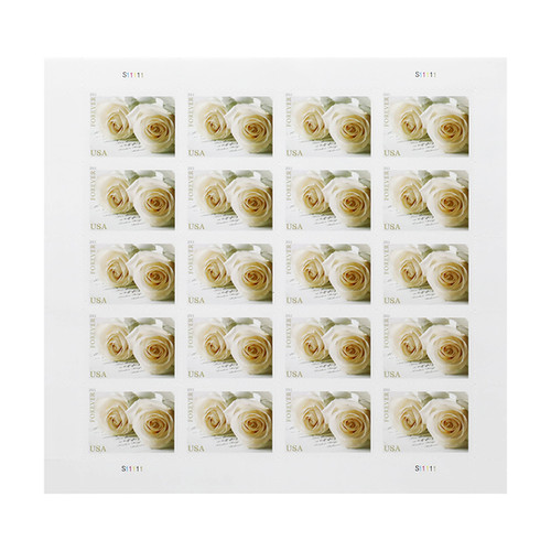 100 USPS WHITE ROSE FOREVER POSTAGE STAMPS | WWW.SHOPUSSTAMPS.COM