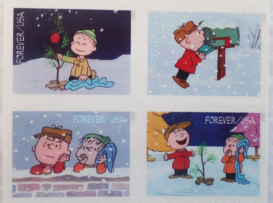 100 USPSA CHARLIE BROWN CHRISTMAS FOREVER POSTAGE STAMPS | WWW ...