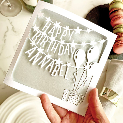 Whole in the Middle | Personalised Banner Birthday Card