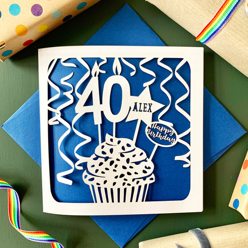 witm| Cupcake Personalised 40th Birthday Card