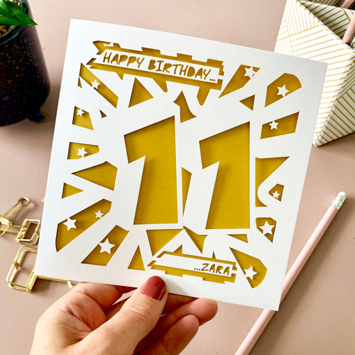 witm| Kids Personalised 11th Birthday Card