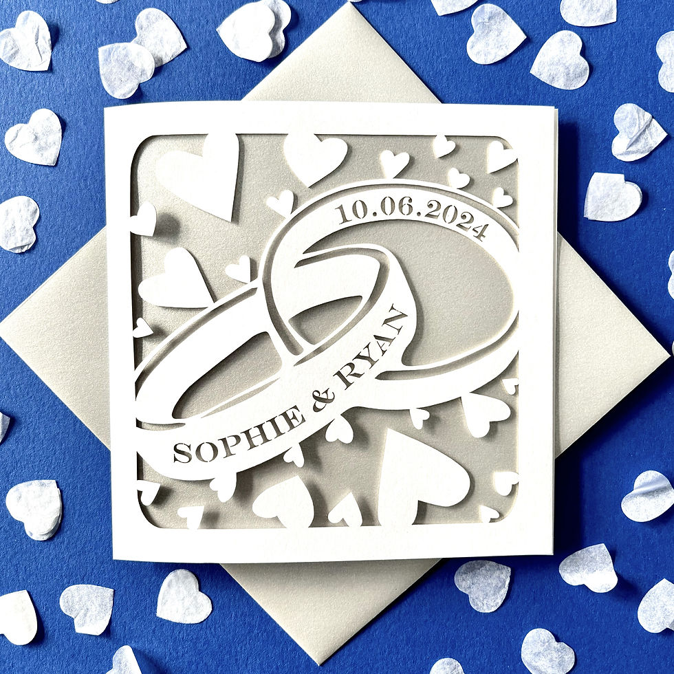 witm| Personalised Entwined Wedding Rings Card