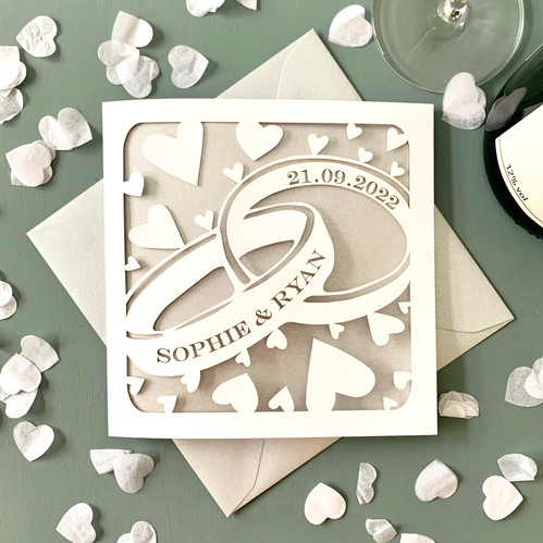 witm| Personalised Entwined Wedding Rings Card