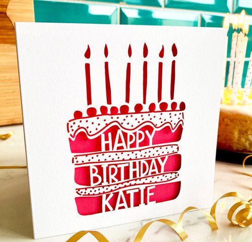 witm| Personalised Birthday Cake Card