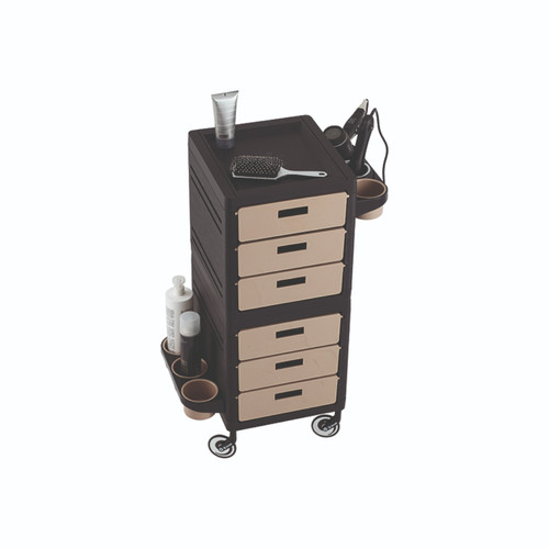 Ceriotti 6 Drawers Trolley- Black/Capuccino | International Beauty Supplies
