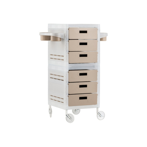 Ceriotti 6 Drawers Trolley Clear/Capuccino | International Beauty Supplies