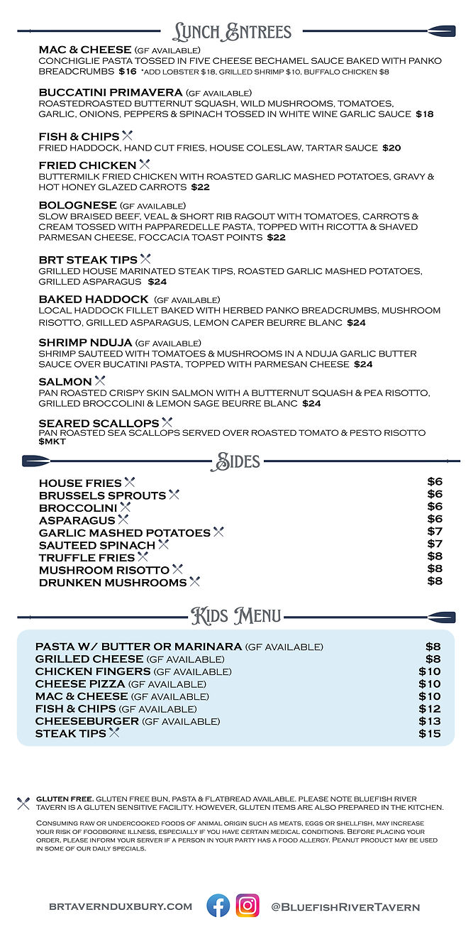 Menus | BluefishRiverTavern