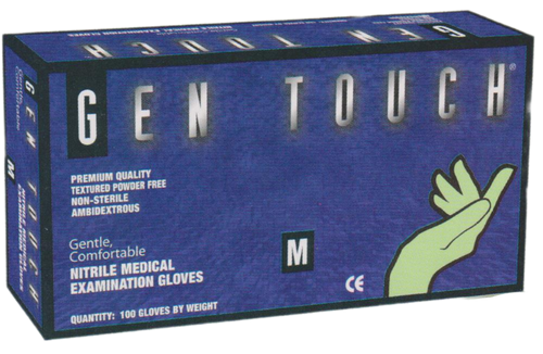 Gen Touch Nitrile Blue Textured Powdered Free Exam Gloves | Mexpo Glove ...