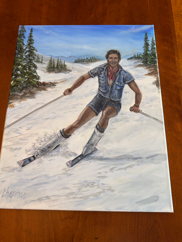 Bruce Springsteen spring skiing with Jean shorts and shirt bandana ...