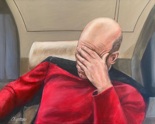 Captain Picard with Face Palm Meme. | Travis Chapman Art