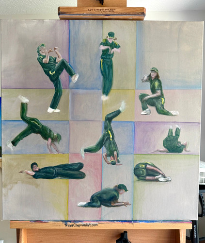 breakdance 24“ x 24“ original Australian Olympic | Travis Chapman Art