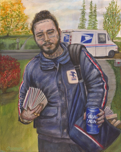 Post Malone as a Postal Worker. | Travis Chapman Art