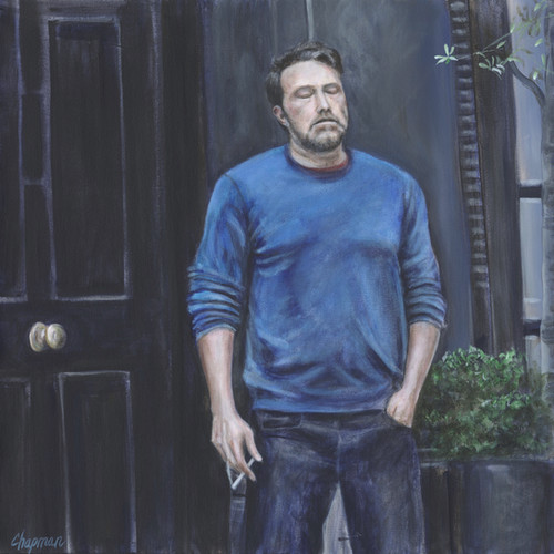 Exhausted Ben Affleck, Meme. Smoking a cigarette outside of the door ...