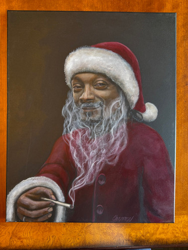 Snoop dog Santa original with smoke beard holding a blunt with sly grin ...