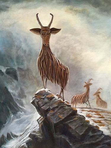 Majestic GOAT. Spokane, WA Riverfront park iron goat living in the wild ...