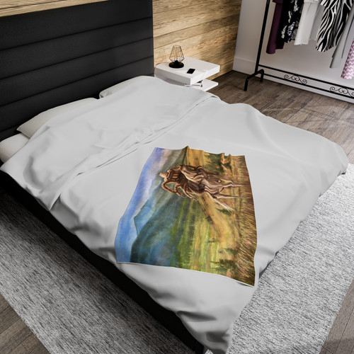 Tarancherla Tarantula rancher riding a horse in Montana Velveteen Plush ...