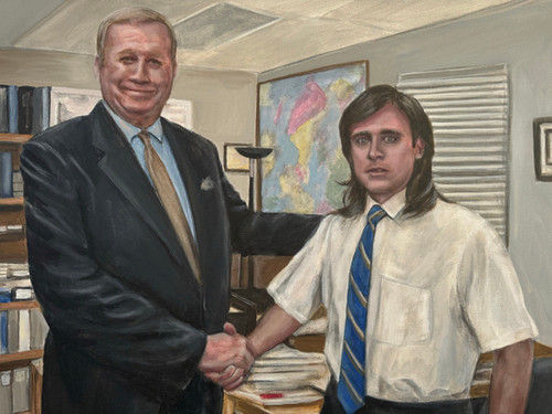 Michael Scott office classic meme, awkward handshake original 24“ x 24 ...