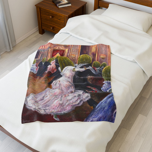 Pickle ball pickles dancing in a ballroom fancy ballroom. Plush Blanket ...
