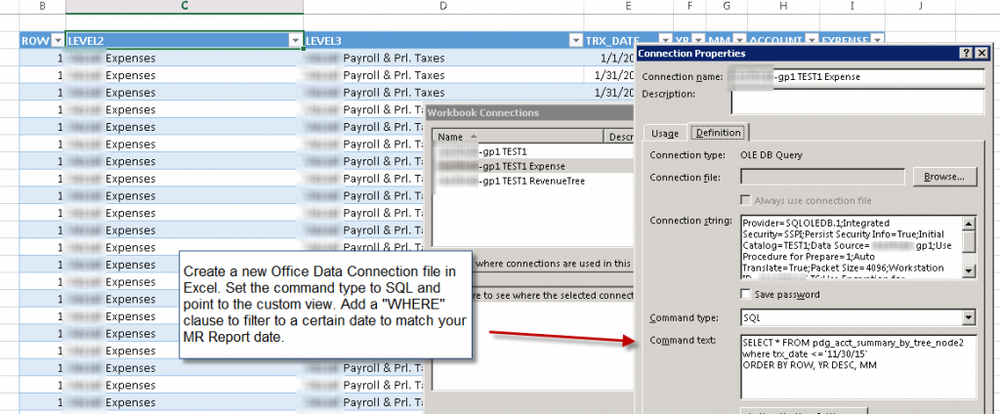 Excel Charts from GP Management Reporter