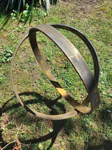 "Unique Circular Ring Garden Sculpture | Handmade from Heavy-Duty Steel"