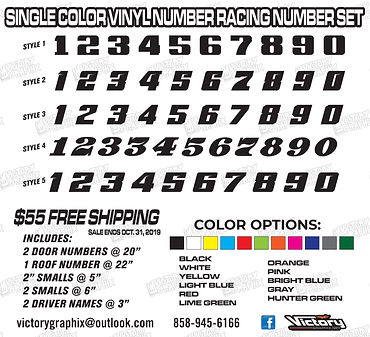 Racing Number Sets | victorygraphix