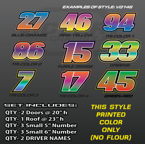 RACING NUMBER SET STYLE VG146 | victorygraphix
