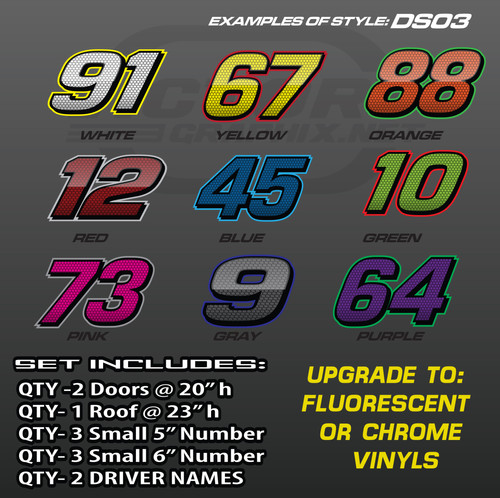 RACING NUMBER SET STYLE DS03 | victorygraphix