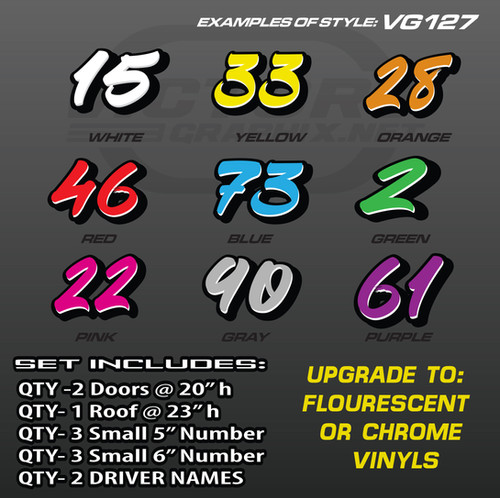 RACING NUMBER SET - STYLE VG127 | victorygraphix