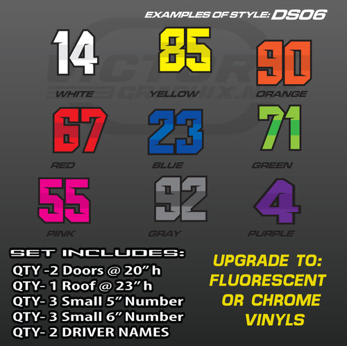 RACING NUMBER SET STYLE DS06 | victorygraphix