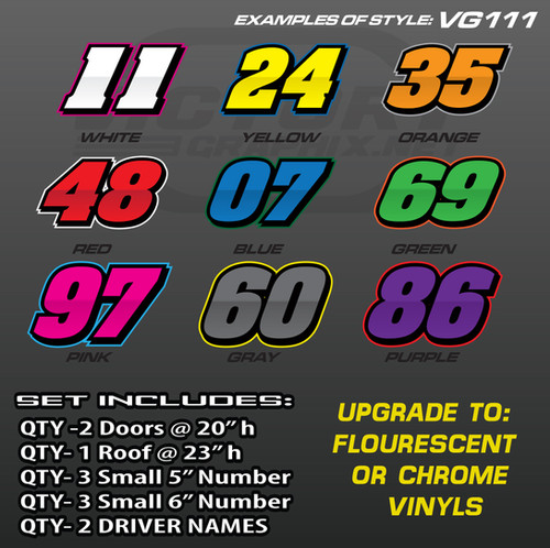 RACING NUMBER SET - STYLE VG 111 | victorygraphix