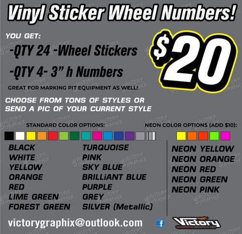 WHEEL NUMBER/PIT ID DECAL KIT | victorygraphix