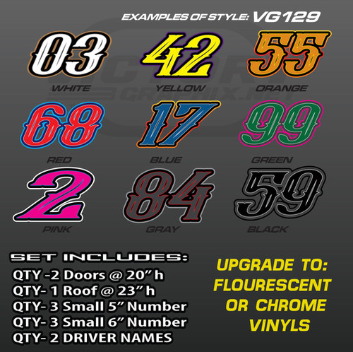 RACING NUMBER SET - STYLE VG129 | victorygraphix