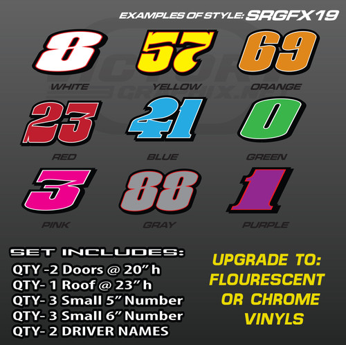 RACING NUMBER SET STYLE SRGFX 19 | victorygraphix