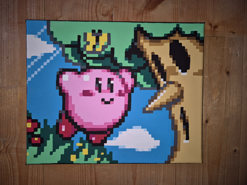 Kirby flying | Pixnbrush