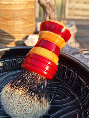 "Ironman" Superhero inspired stacked Akrylic 26mm | Nordic Shave Design