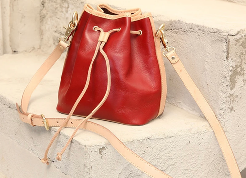 Drawstring Bucket Bag | Leather Bucket Bag | Theugi New York