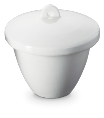CRISOL DE FORMA ALTA EN PORCELANA CON TAPA | Tecsolab