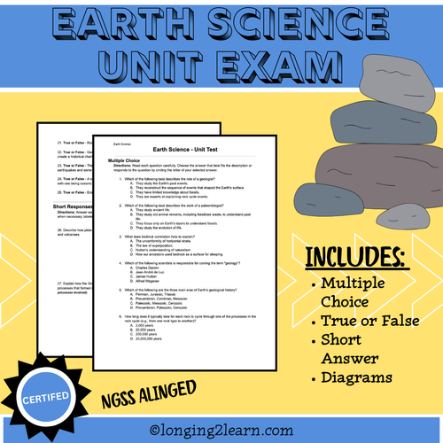 Earth Science Unit Exam: Geological Processes and Earth's Systems ...