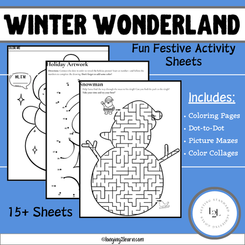Holiday Activity Pack | Dot-to-Dot, Mazes, and Coloring Fun | Longing 2 ...