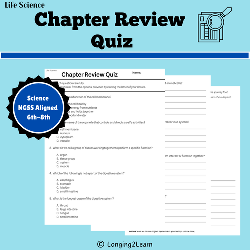 Life Science Chapter Quiz | Cells and Body Systems | Longing 2 Learn